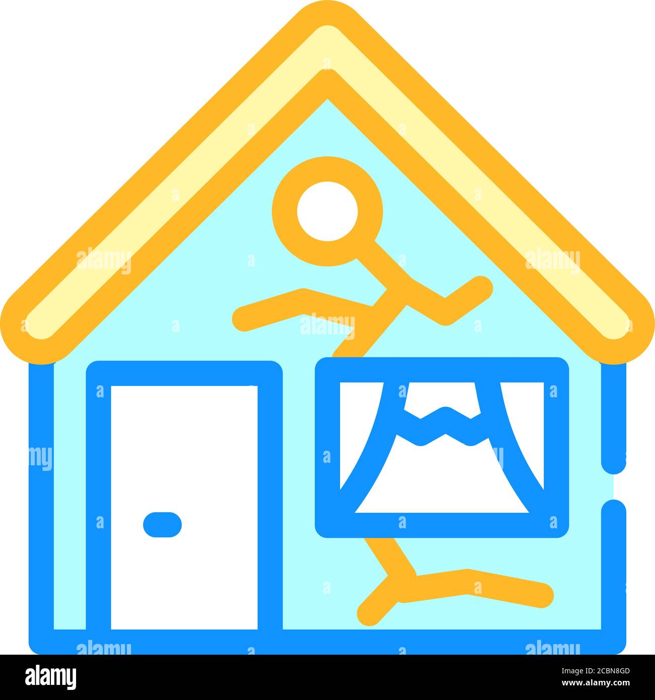 broken damaged house color icon vector illustration Stock Vector Image ...