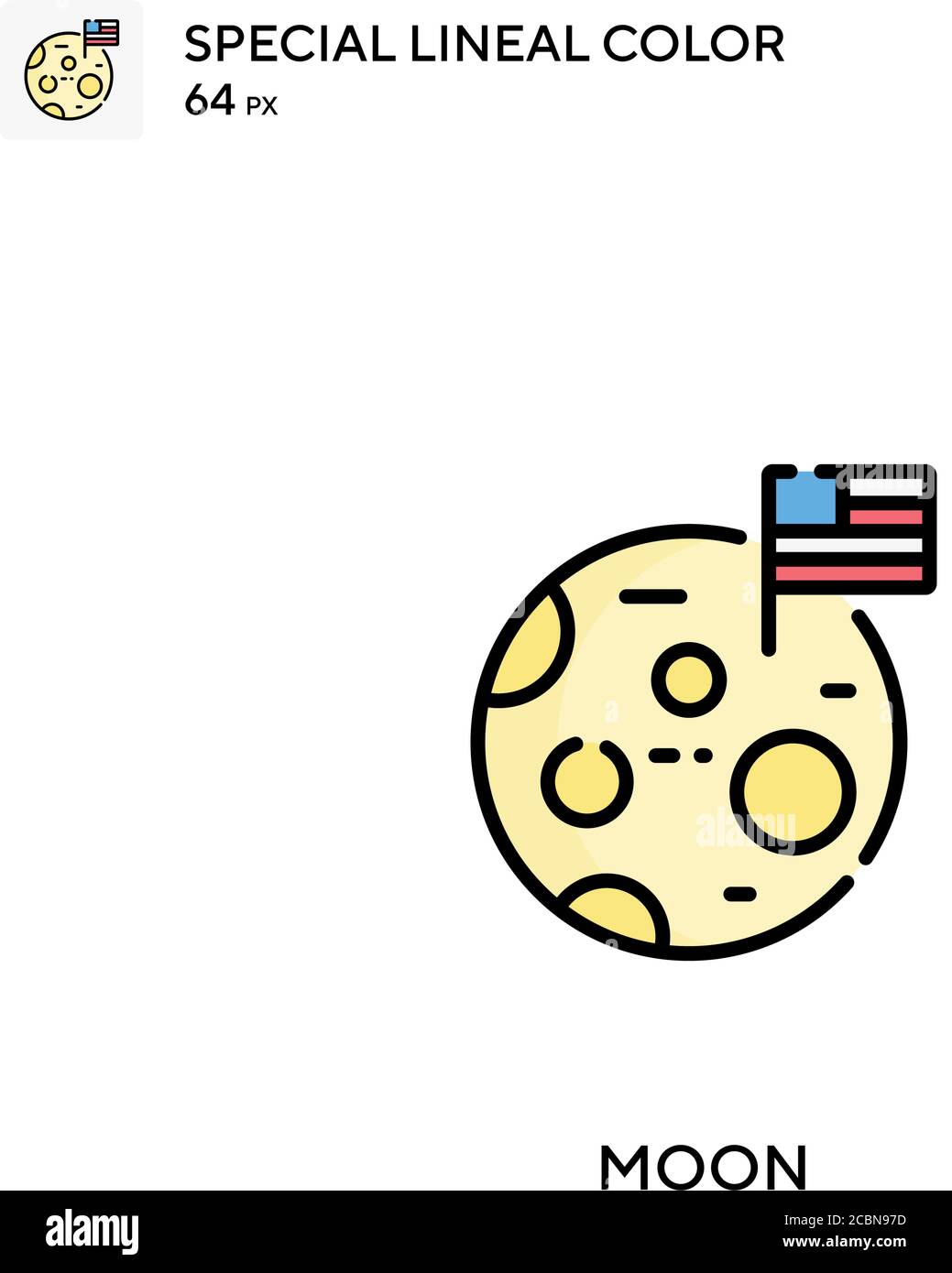 Moon Special lineal color vector icon. Moon icons for your business ...