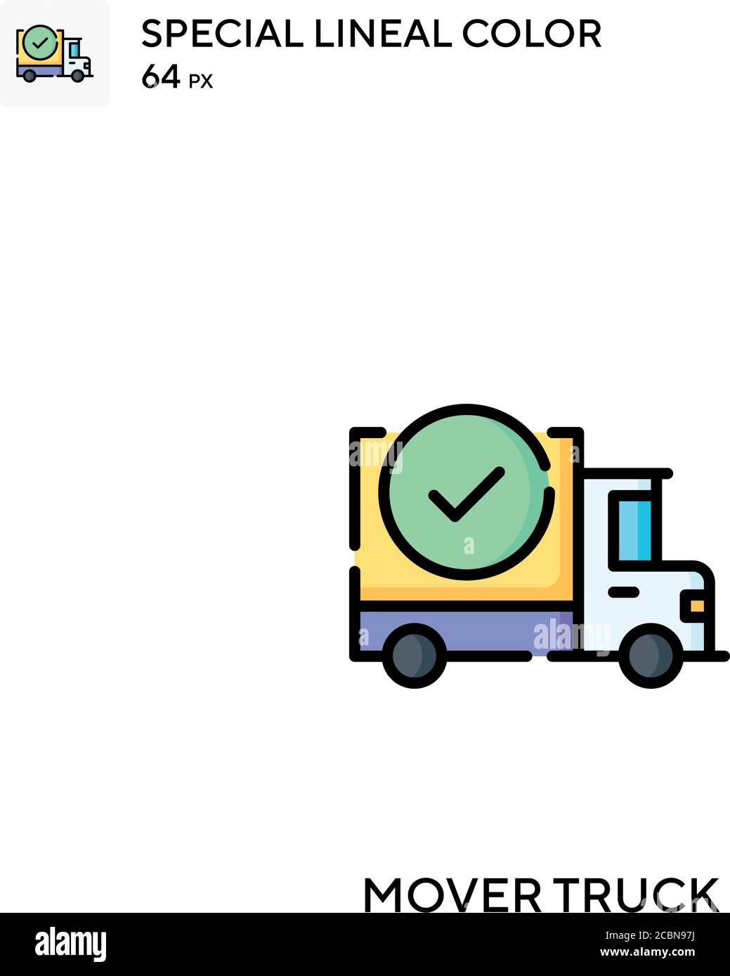 Mover truck Special lineal color vector icon. Mover truck icons for ...