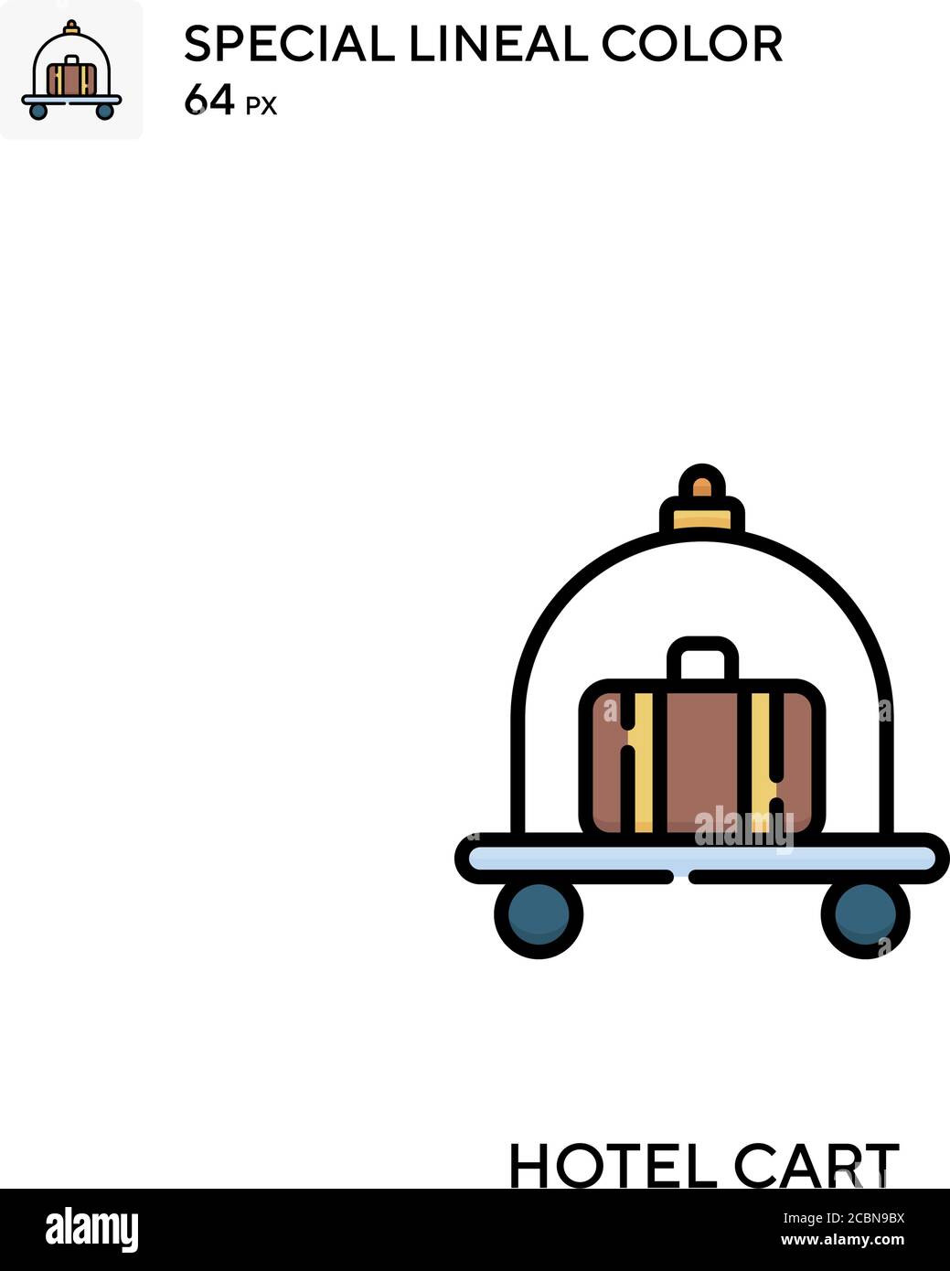 Hotel cart Special lineal color vector icon. Hotel cart icons for your ...