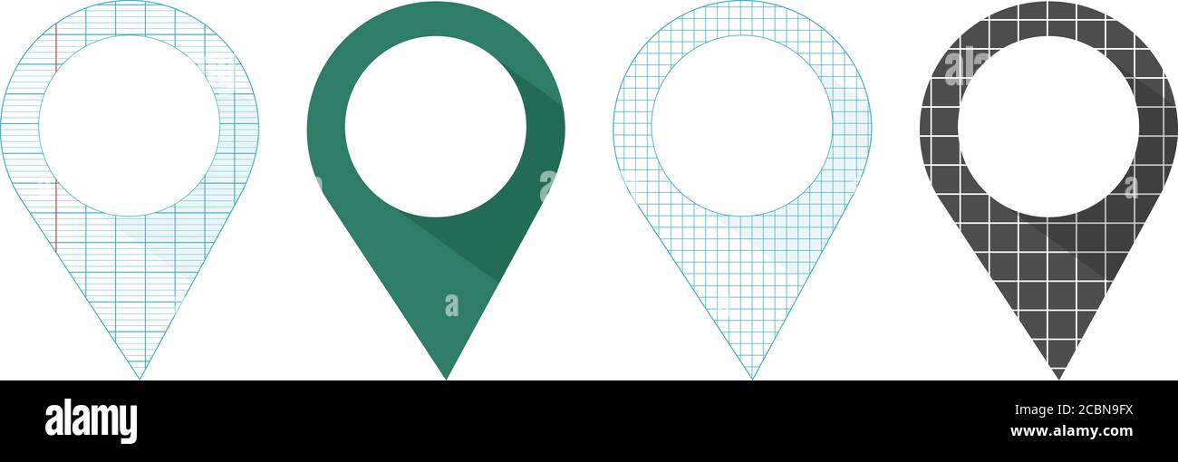 Colored pin with the pattern of a school notebook sheet Stock Photo - Alamy