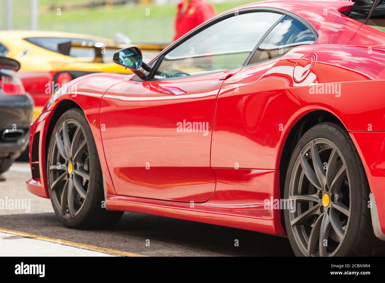 Yellow lamborghini rear view hi-res stock photography and images - Alamy