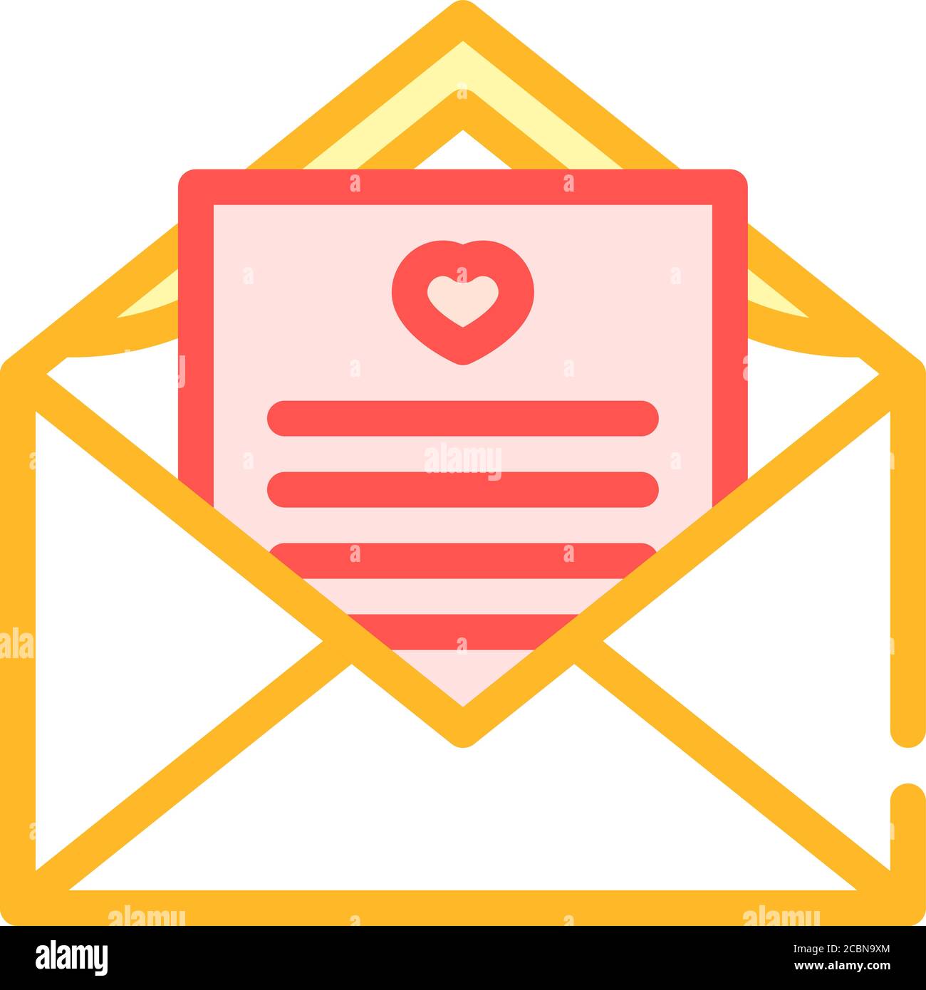 loving message letter color icon vector illustration Stock Vector Image ...