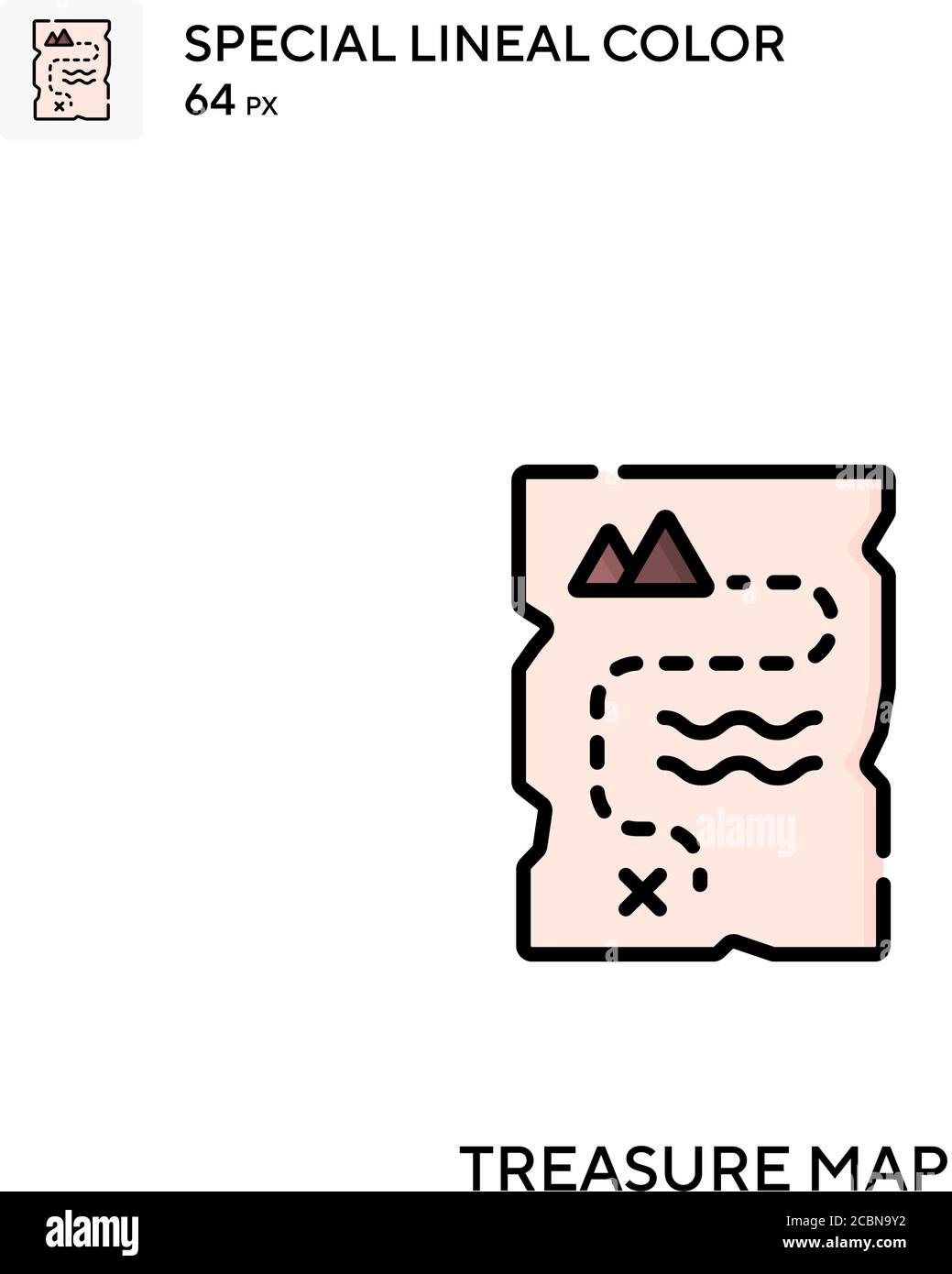 Treasure map Special lineal color vector icon. Treasure map icons for ...