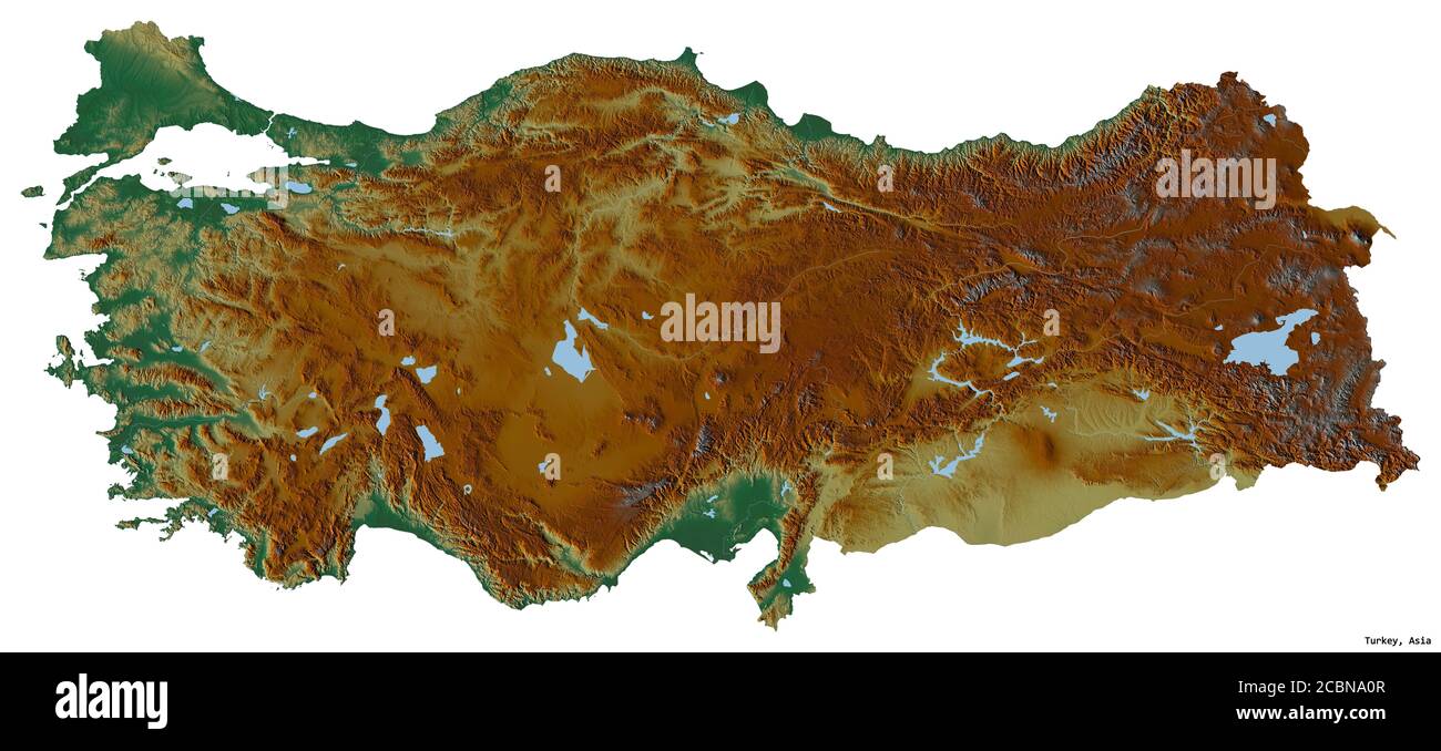 Shape of Turkey with its capital isolated on white background ...