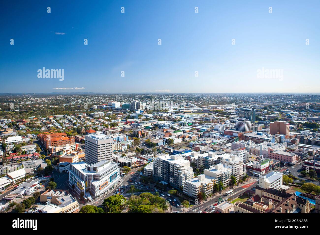 Aerial shot of urban area of Brisbane city Stock Photo - Alamy