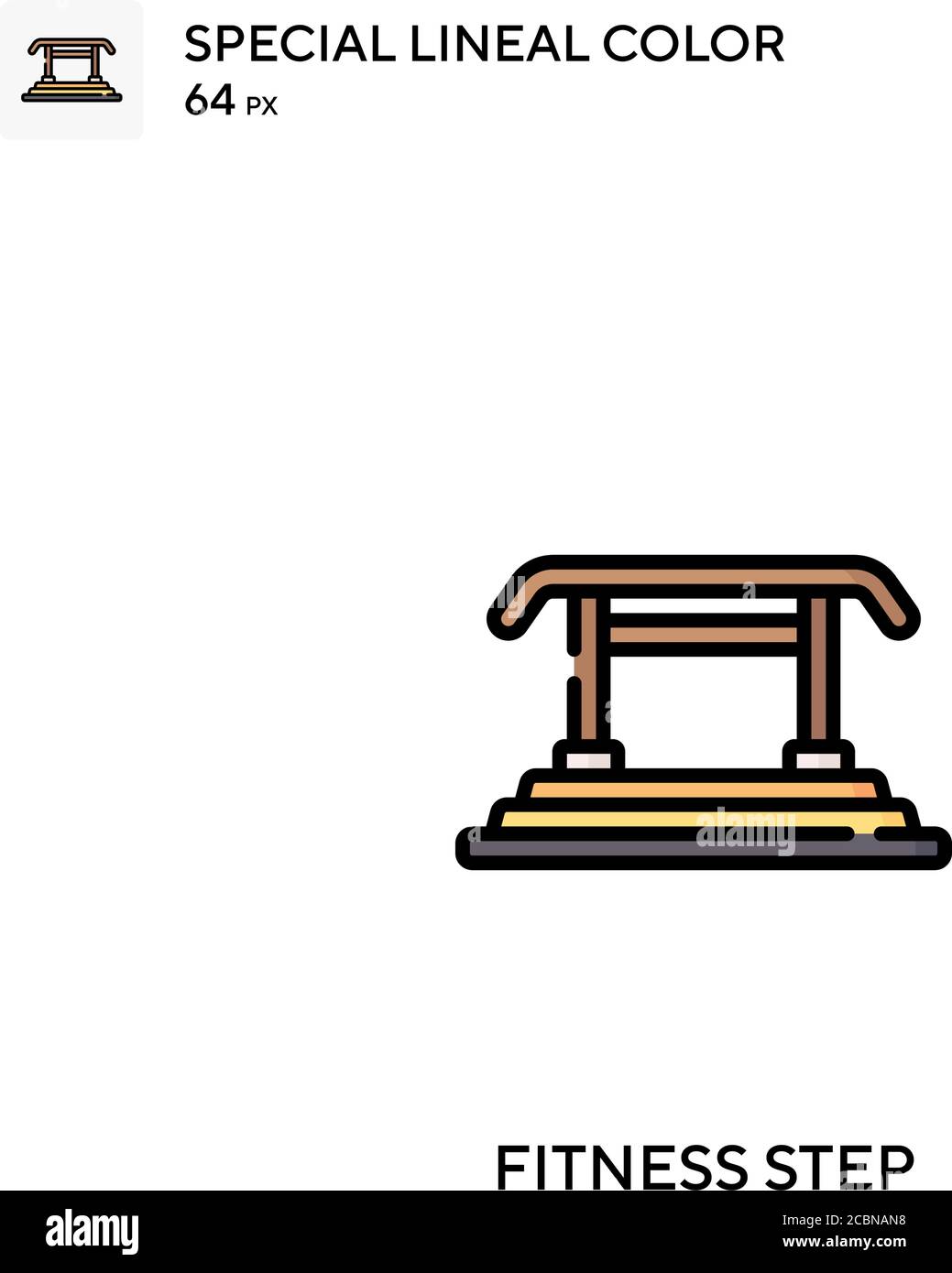 Fitness step Special lineal color vector icon. Fitness step icons for ...