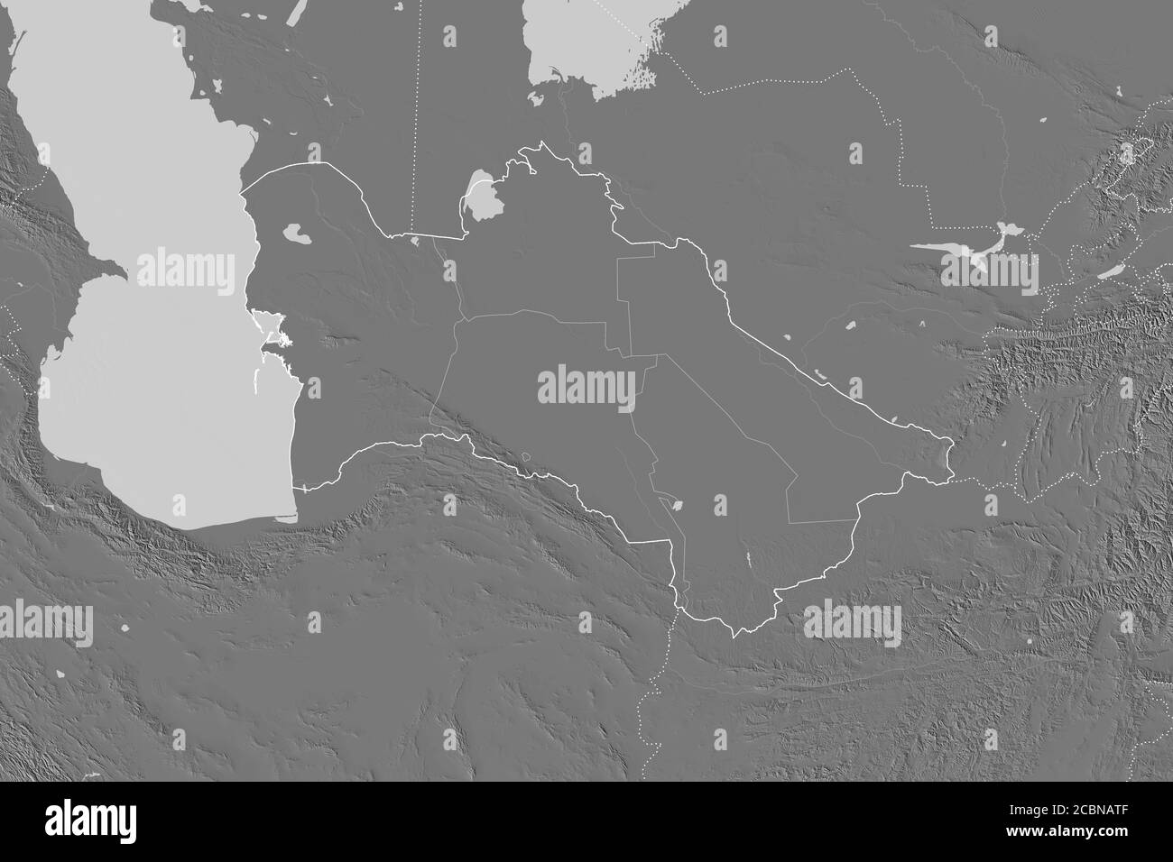 Extended area of Turkmenistan with country outline, international and ...