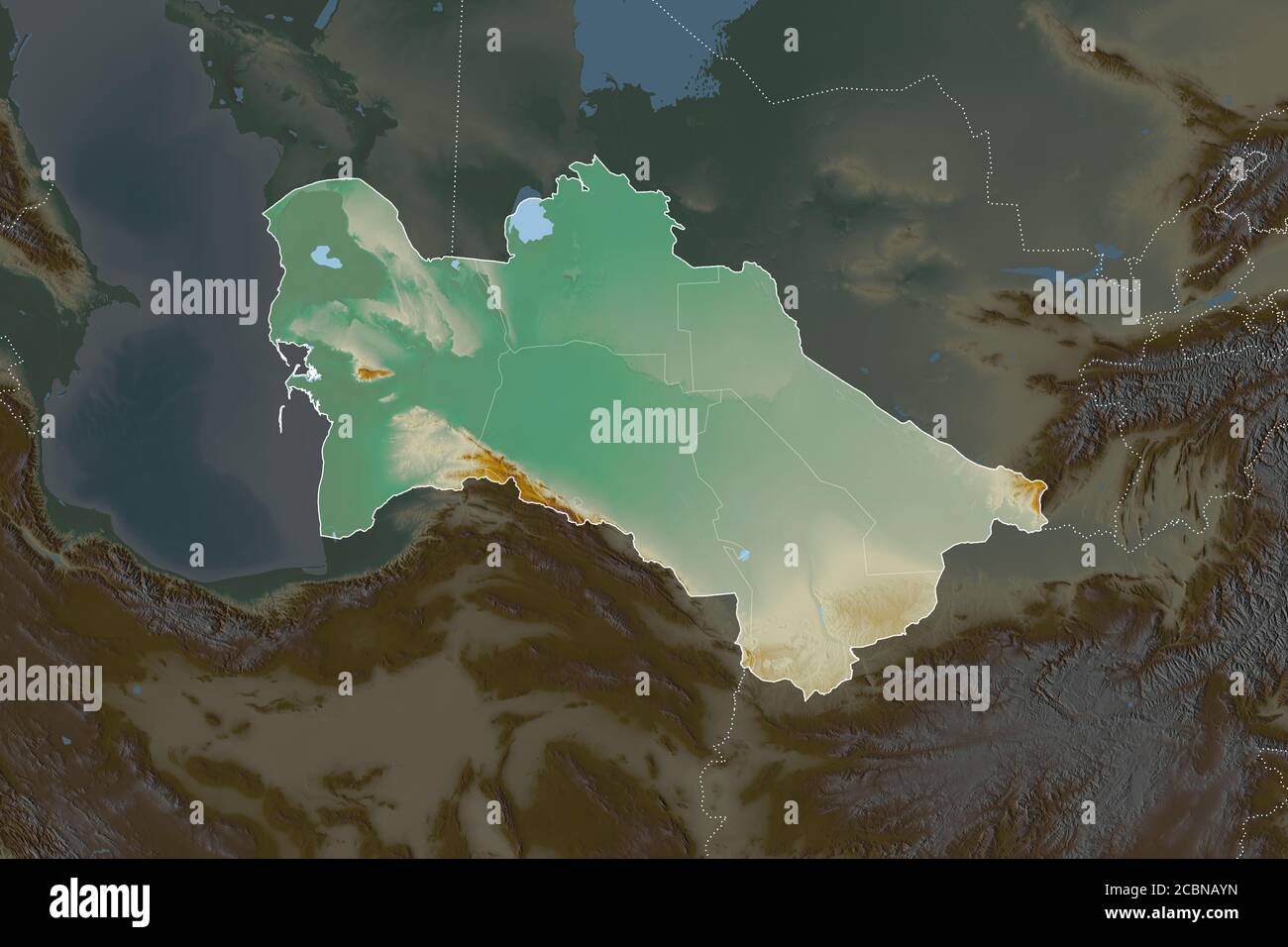 Shape of Turkmenistan separated by the desaturation of neighboring ...