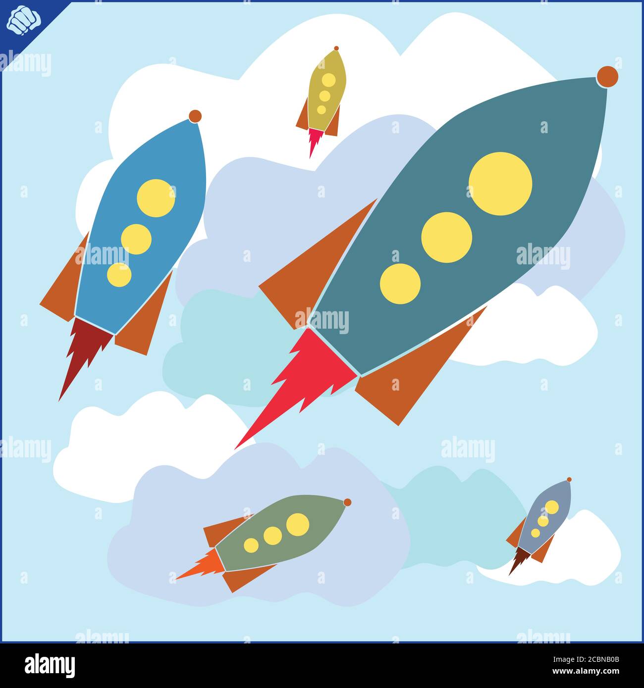 Blue night sky background cartoon Stock Vector Images - Alamy