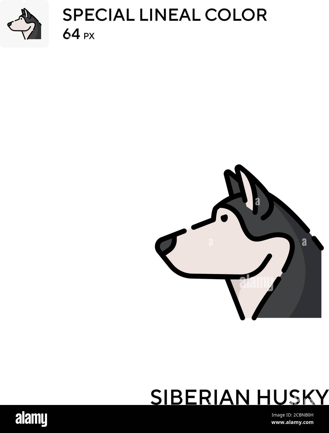 Siberian husky Special lineal color vector icon. Siberian husky icons ...