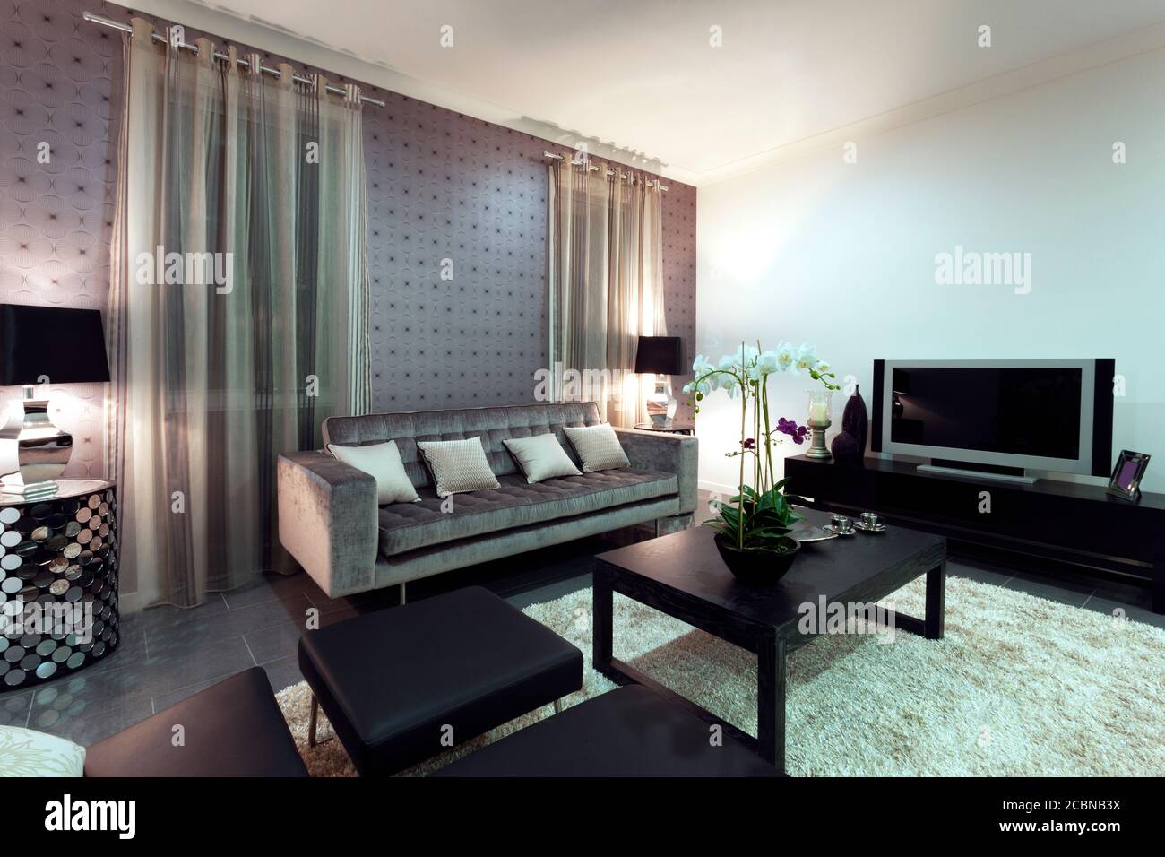Interior view of a living room in new luxury home Stock Photo - Alamy