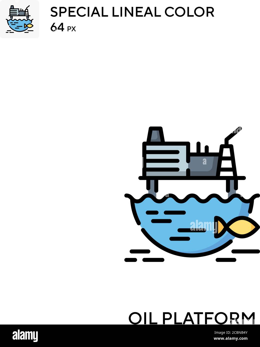Oil platform Special lineal color vector icon. Oil platform icons for ...