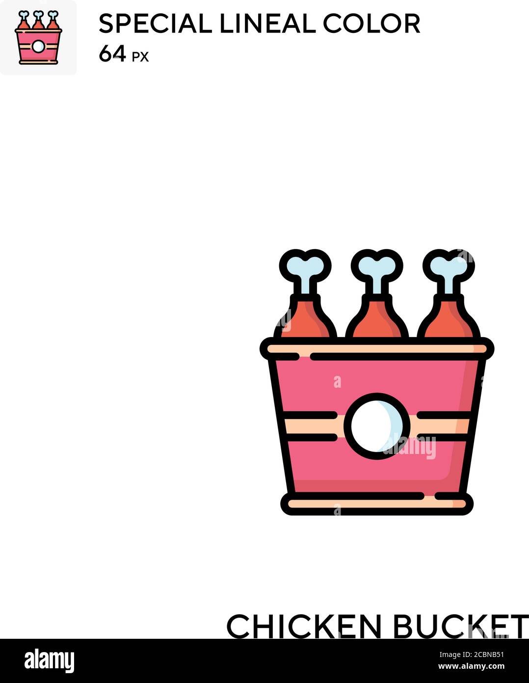 Chicken bucket Special lineal color vector icon. Chicken bucket icons ...