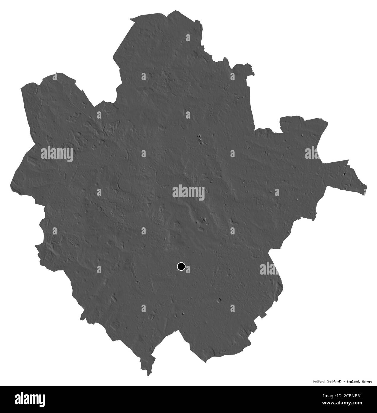 Shape of Bedford, administrative county of England, with its capital ...