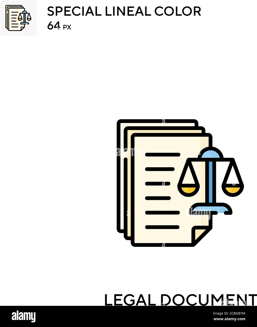 Legal document Special lineal color vector icon. Legal document icons ...