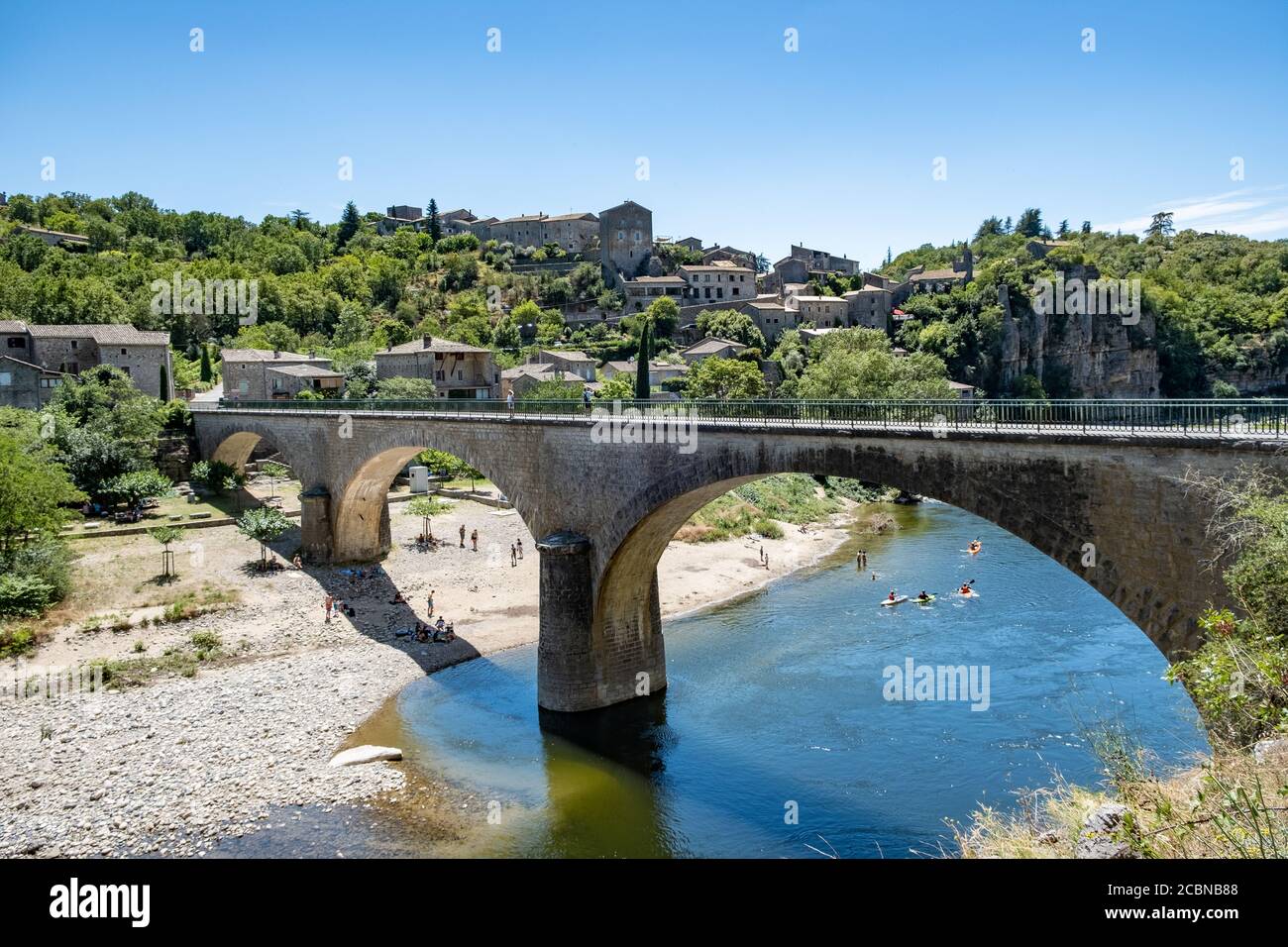 Ardeche France, view of the village of Balazuc in Ardeche. France Stock ...