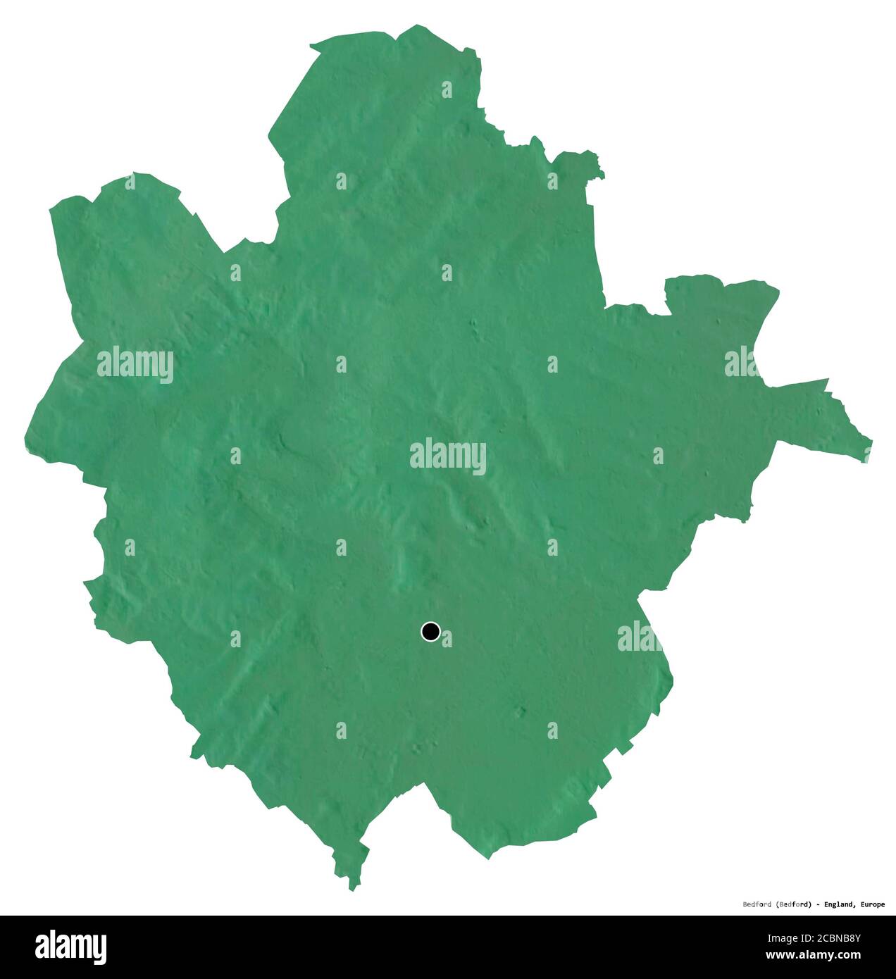 Shape of Bedford, administrative county of England, with its capital ...