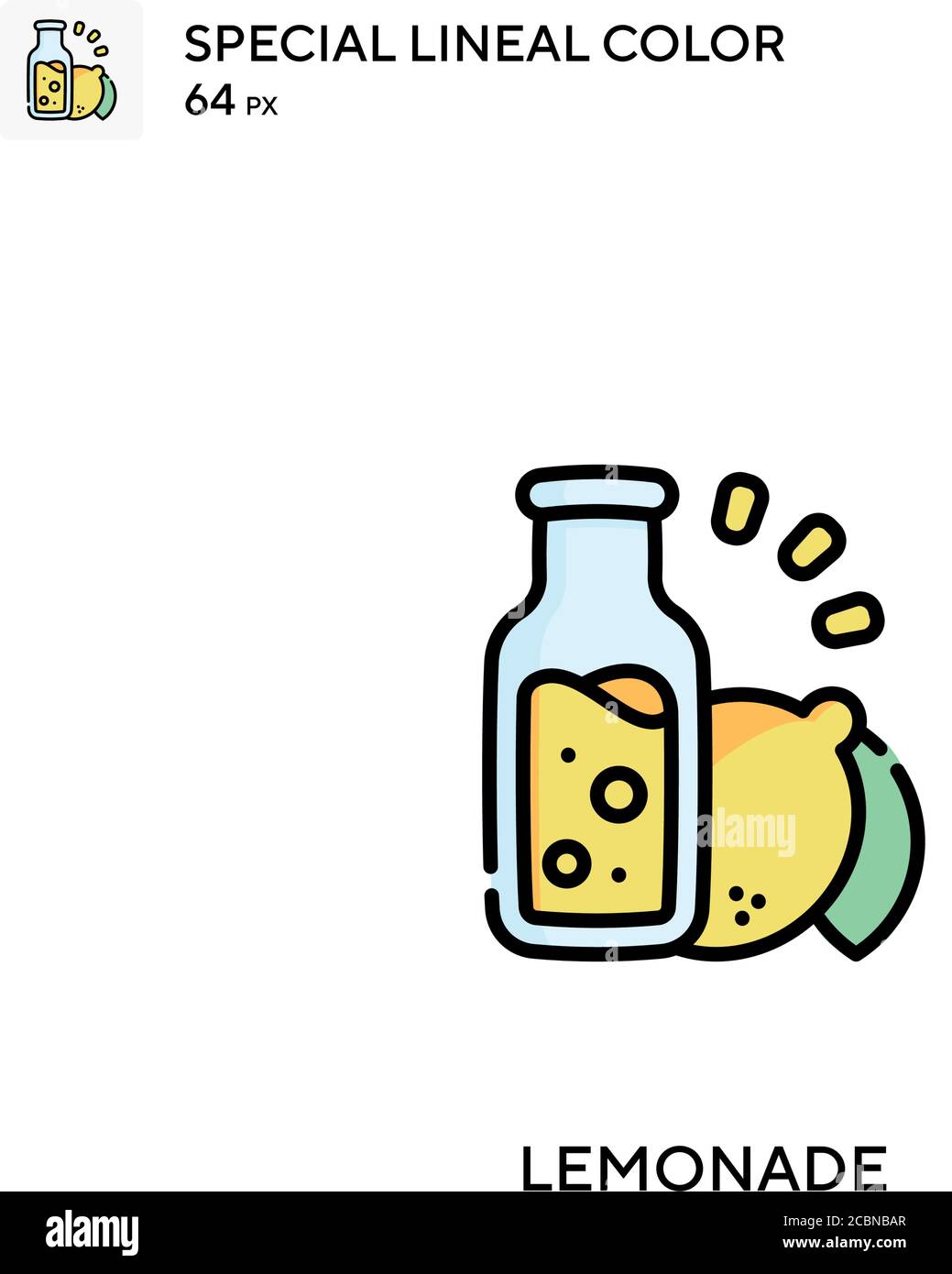 Lemonade Special lineal color vector icon. Lemonade icons for your ...