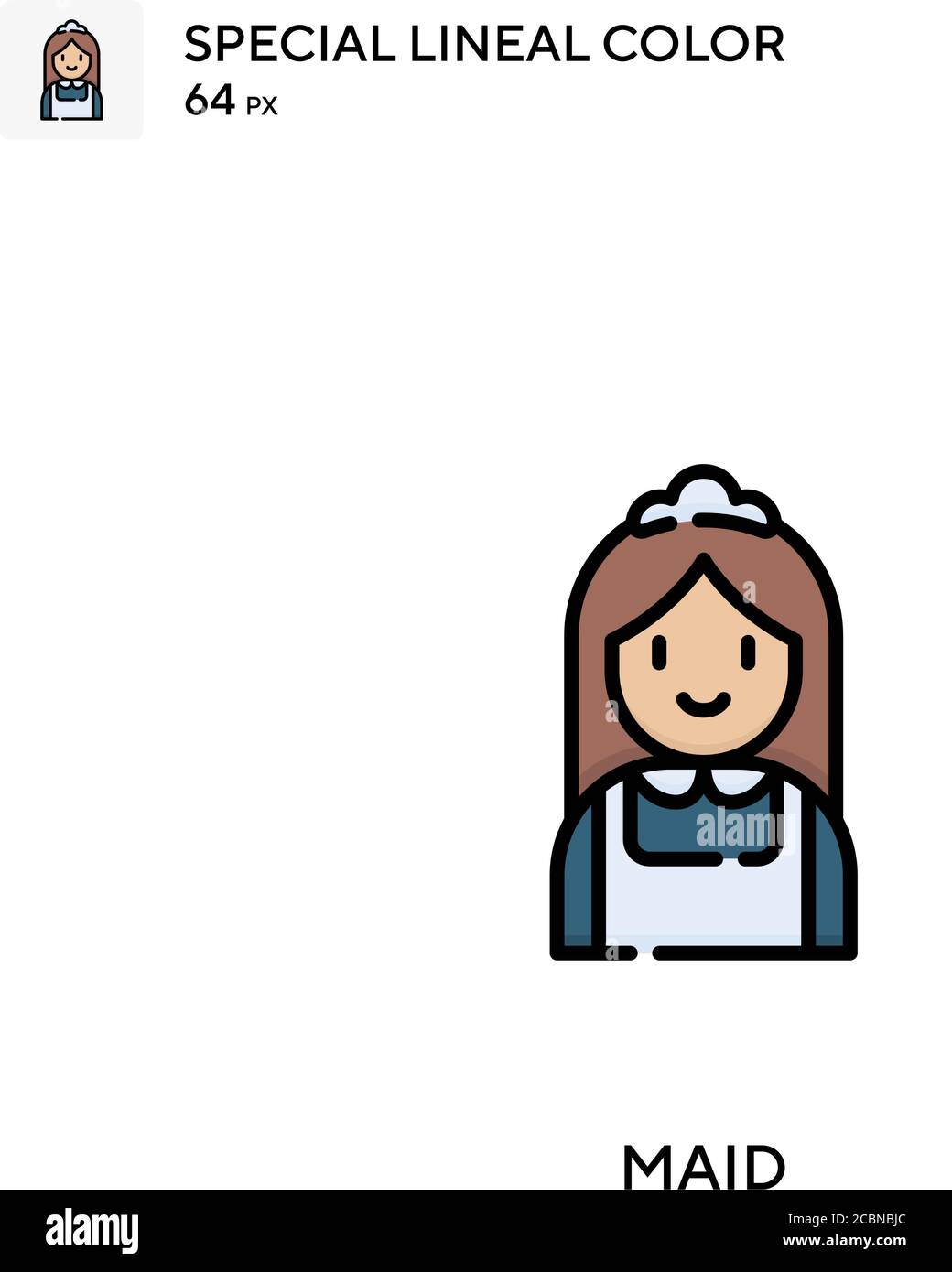 Maid Special lineal color vector icon. Maid icons for your business ...