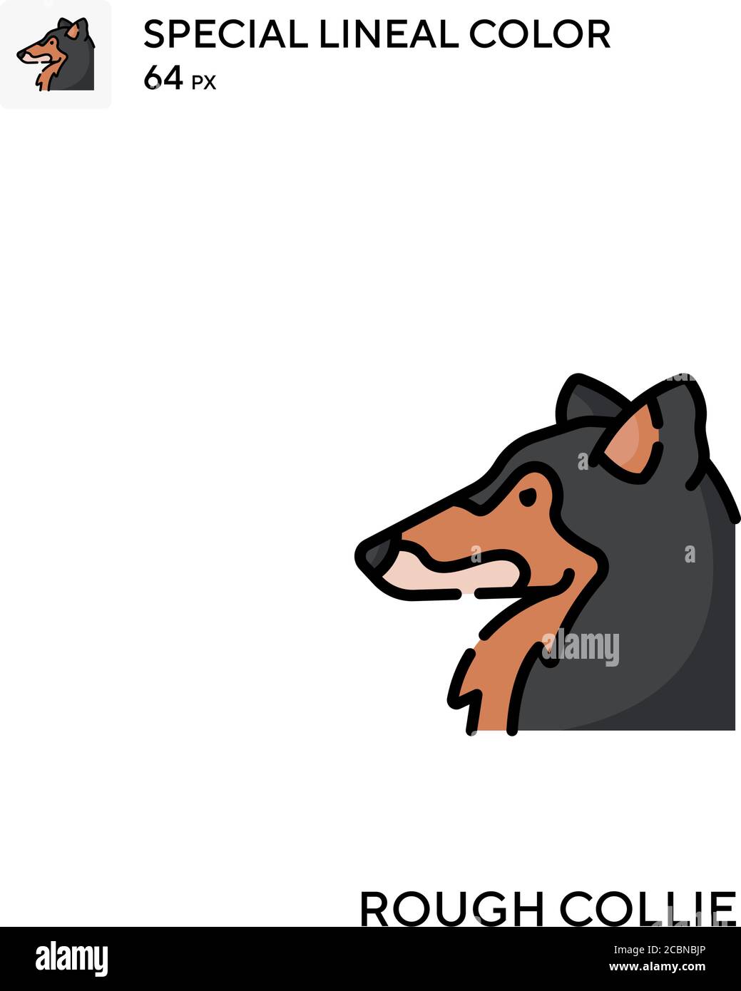 Rough collie Special lineal color vector icon. Rough collie icons for ...