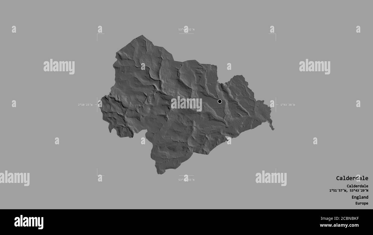 Area of Calderdale, administrative county of England, isolated on a ...