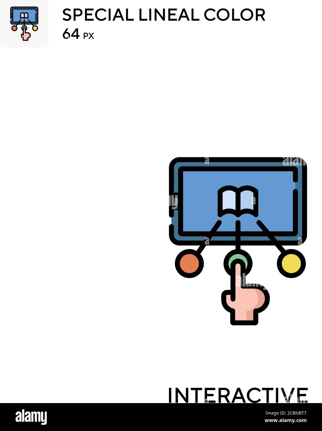 Interactive Special lineal color vector icon. Interactive icons for ...