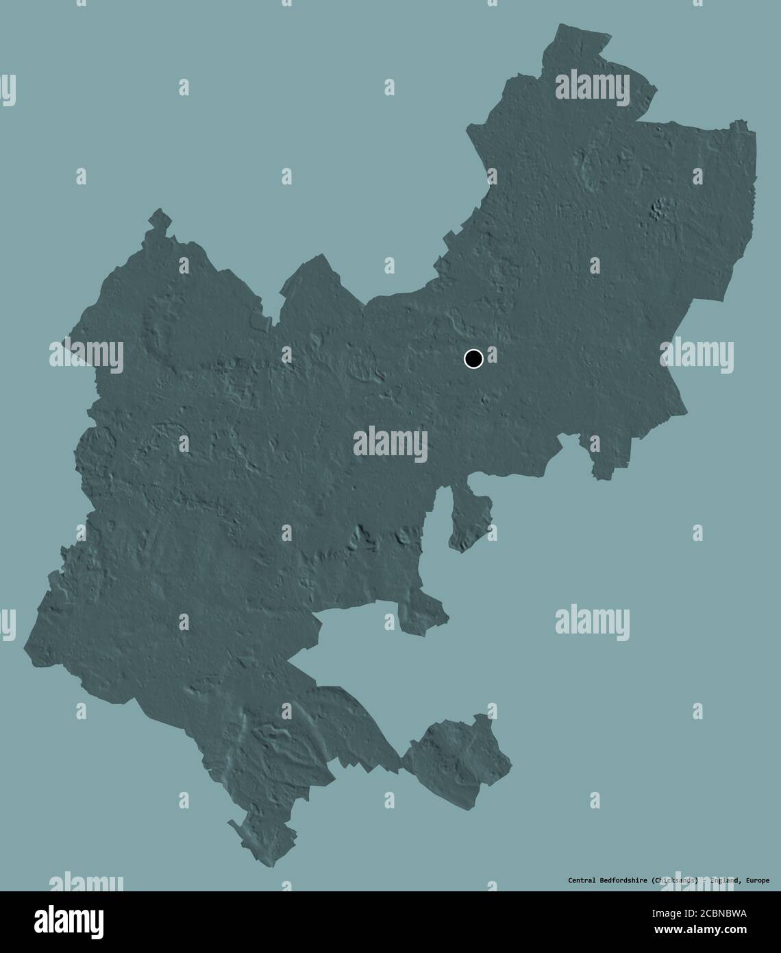 Shape of Central Bedfordshire, administrative county of England, with ...