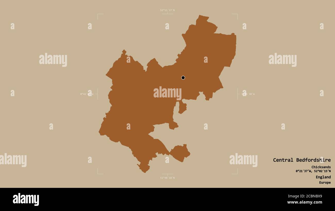 Area of Central Bedfordshire, administrative county of England ...