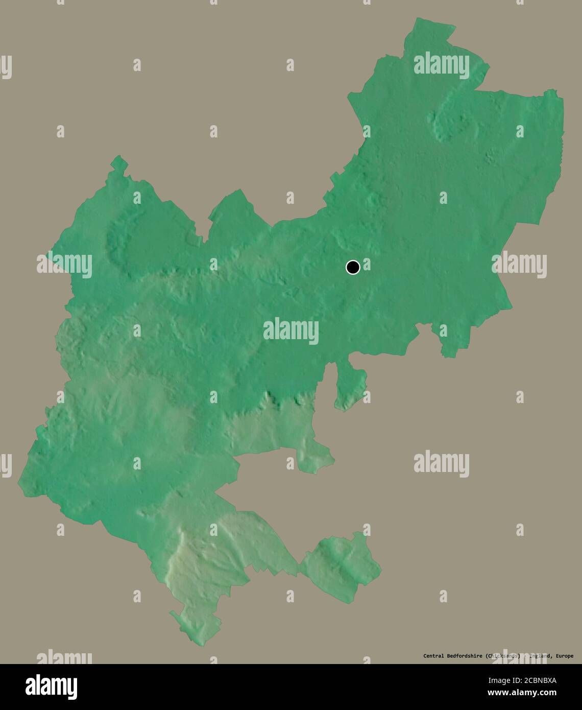 Shape of Central Bedfordshire, administrative county of England, with ...