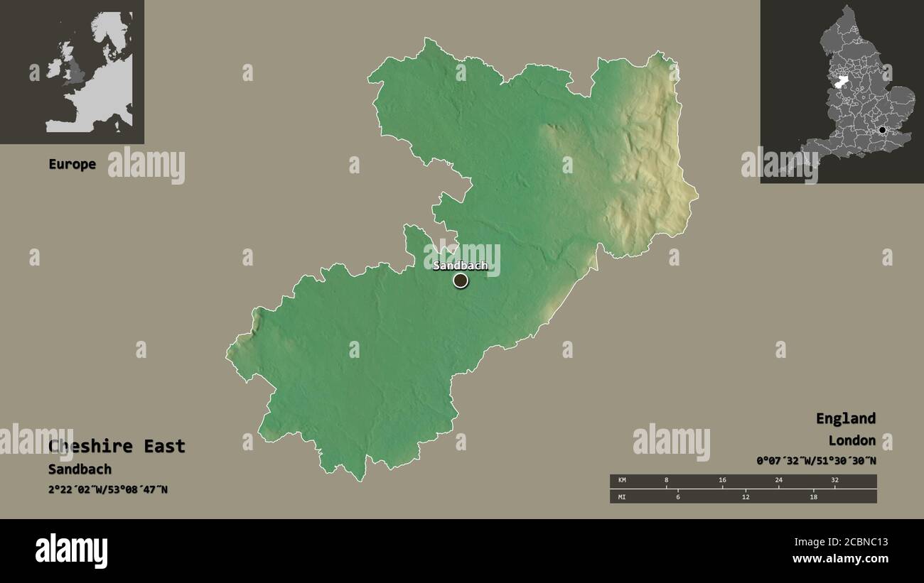 Shape of Cheshire East, administrative county of England, and its ...