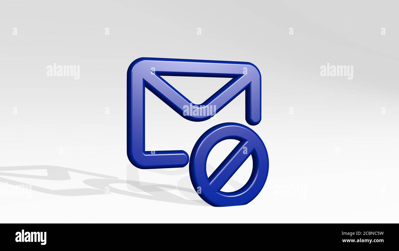 email action disable 3D icon casting shadow, 3D illustration for ...