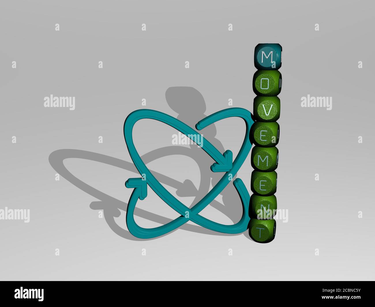 movement text beside the 3D icon, 3D illustration for background and ...