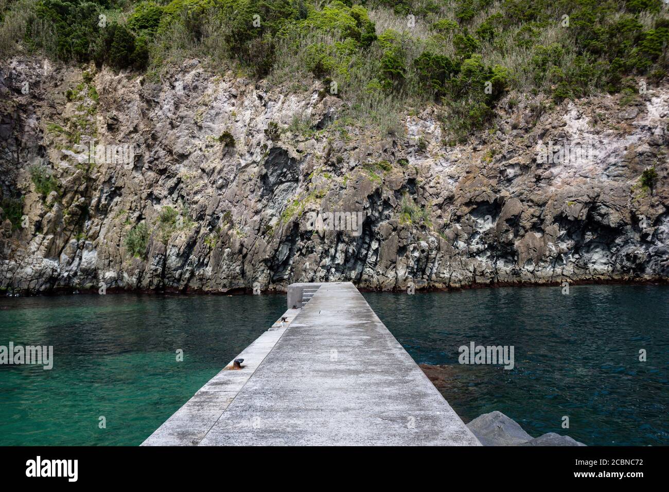 Beautiful shot of a dock in Acores, Ilha Sao Miguel, Portugal Stock ...
