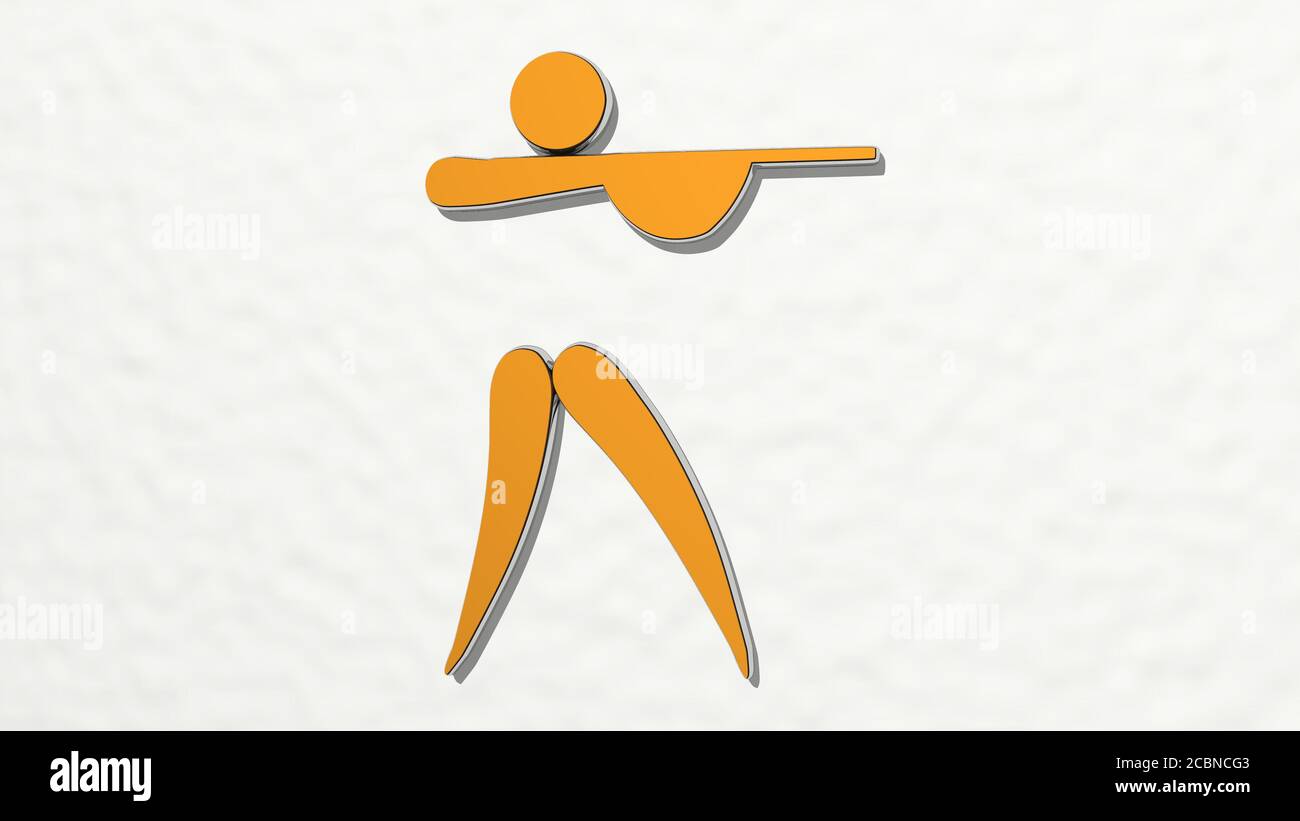 athletic sport activity 3D drawing icon, 3D illustration for athlete ...
