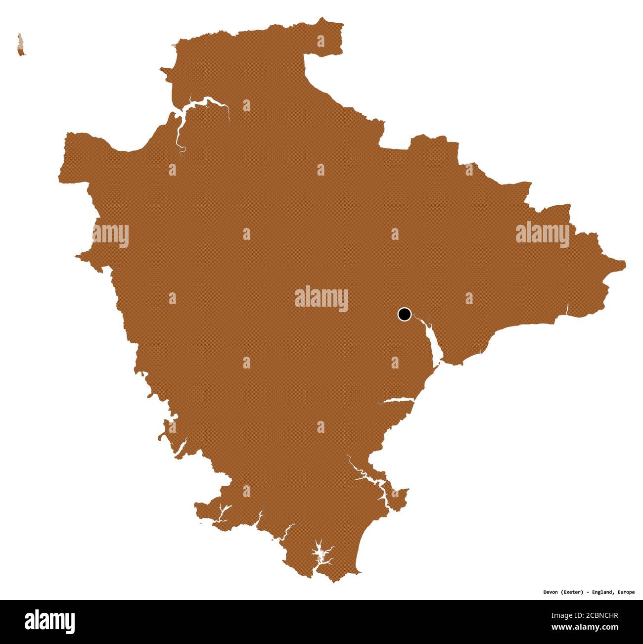 Shape of Devon, administrative county of England, with its capital ...