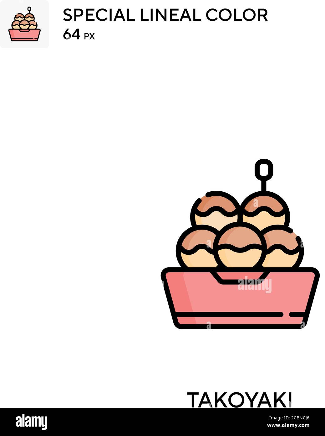Takoyaki Special lineal color vector icon. Takoyaki icons for your ...