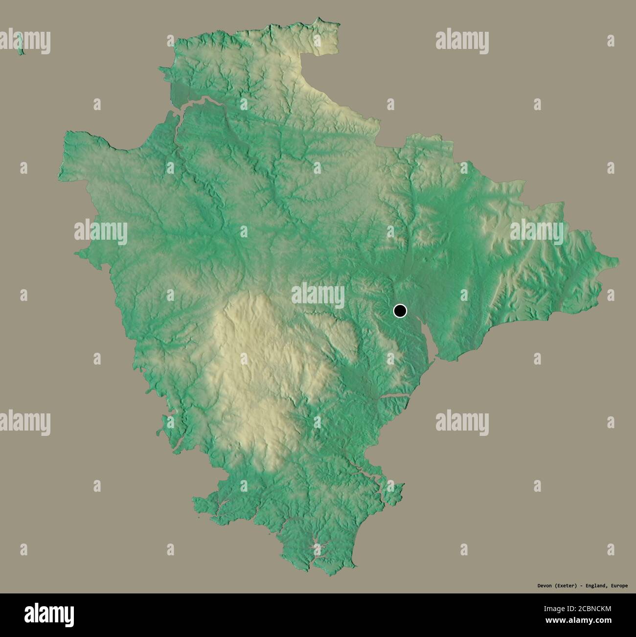 Shape of Devon, administrative county of England, with its capital ...