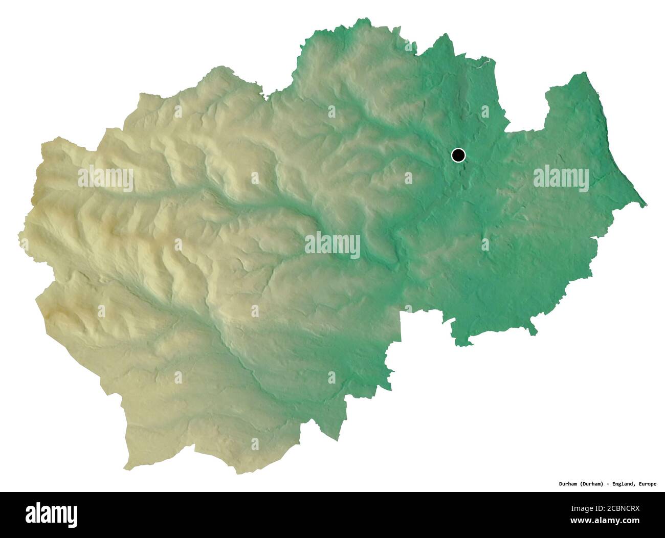 Shape of Durham, administrative county of England, with its capital ...