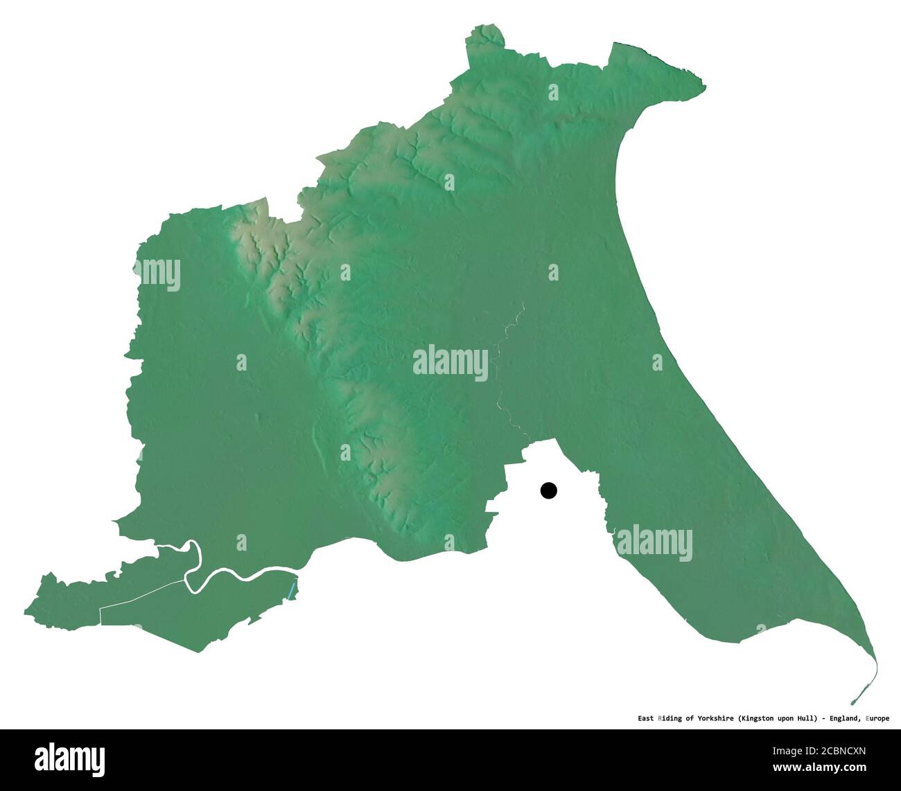 Shape of East Riding of Yorkshire, unitary authority of England, with ...