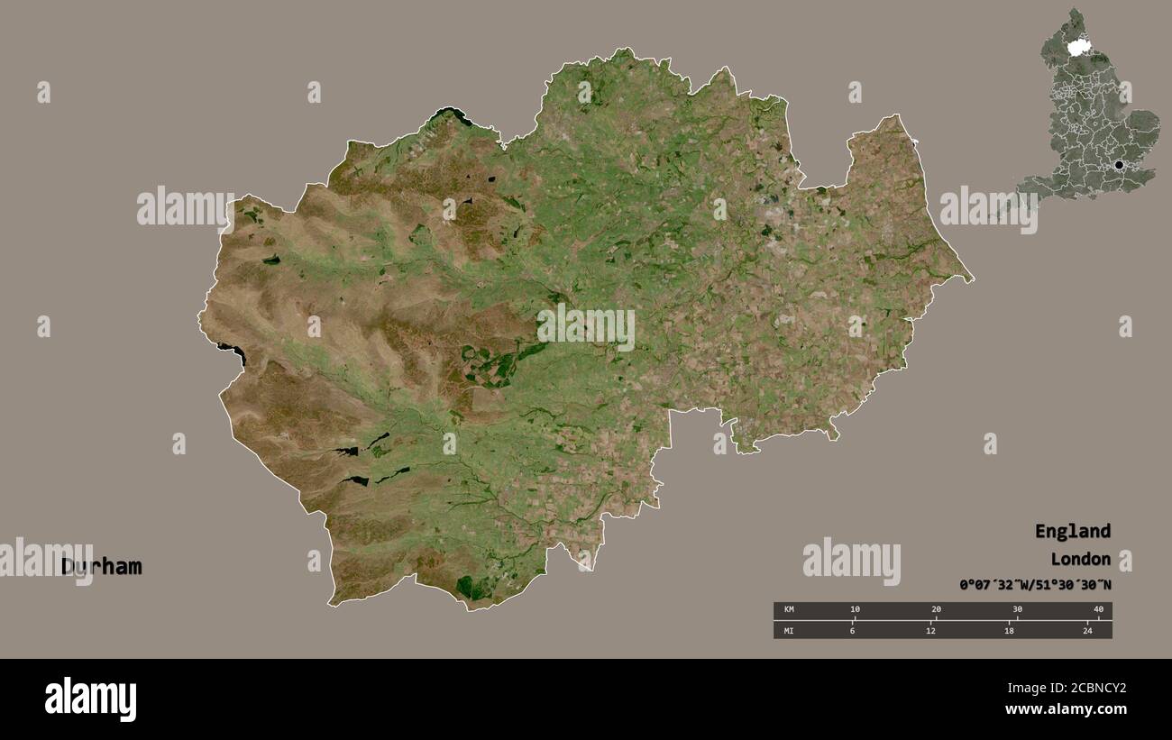 Shape of Durham, administrative county of England, with its capital ...