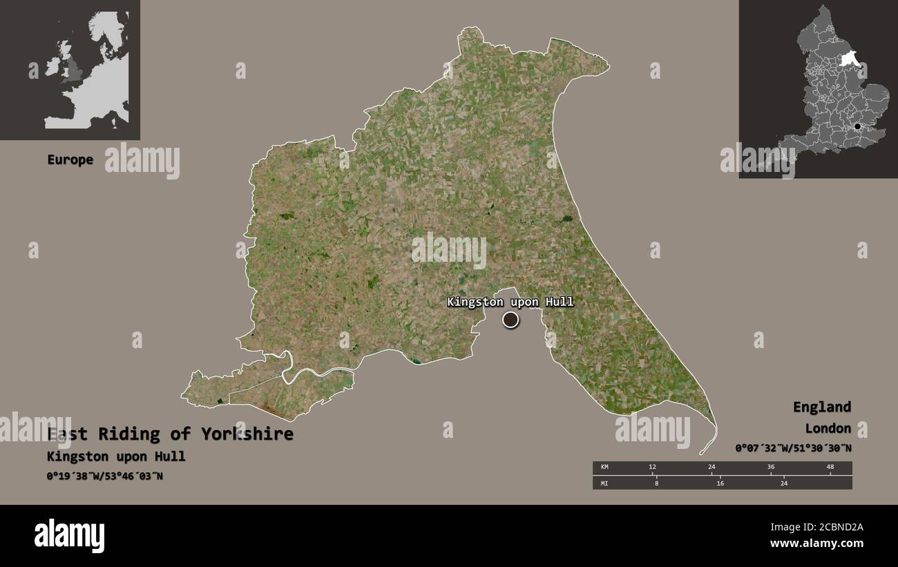 Shape of East Riding of Yorkshire, unitary authority of England, and ...