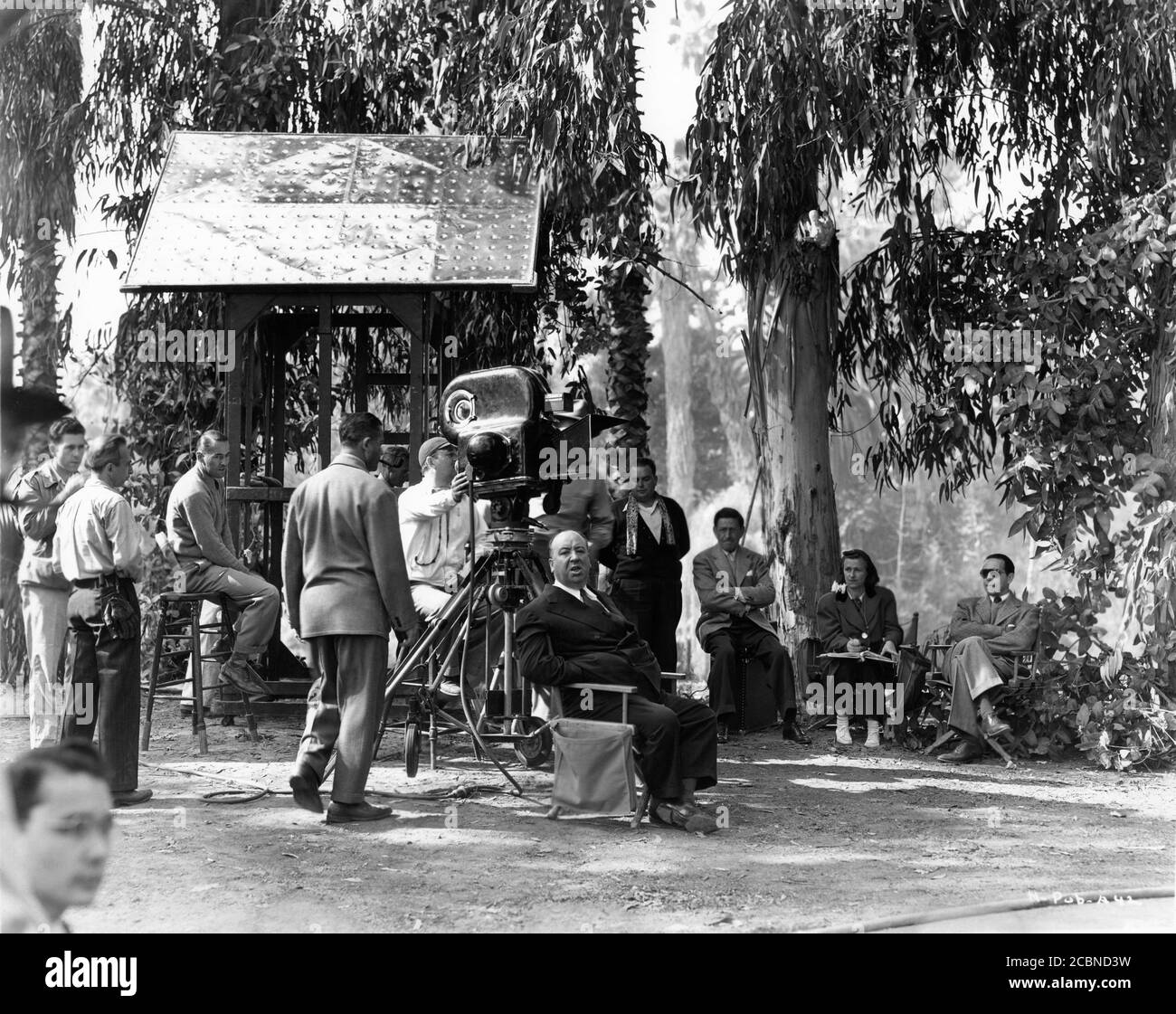 ALFRED HITCHCOCK and Film Crew including Production Assistant BARBARA ...