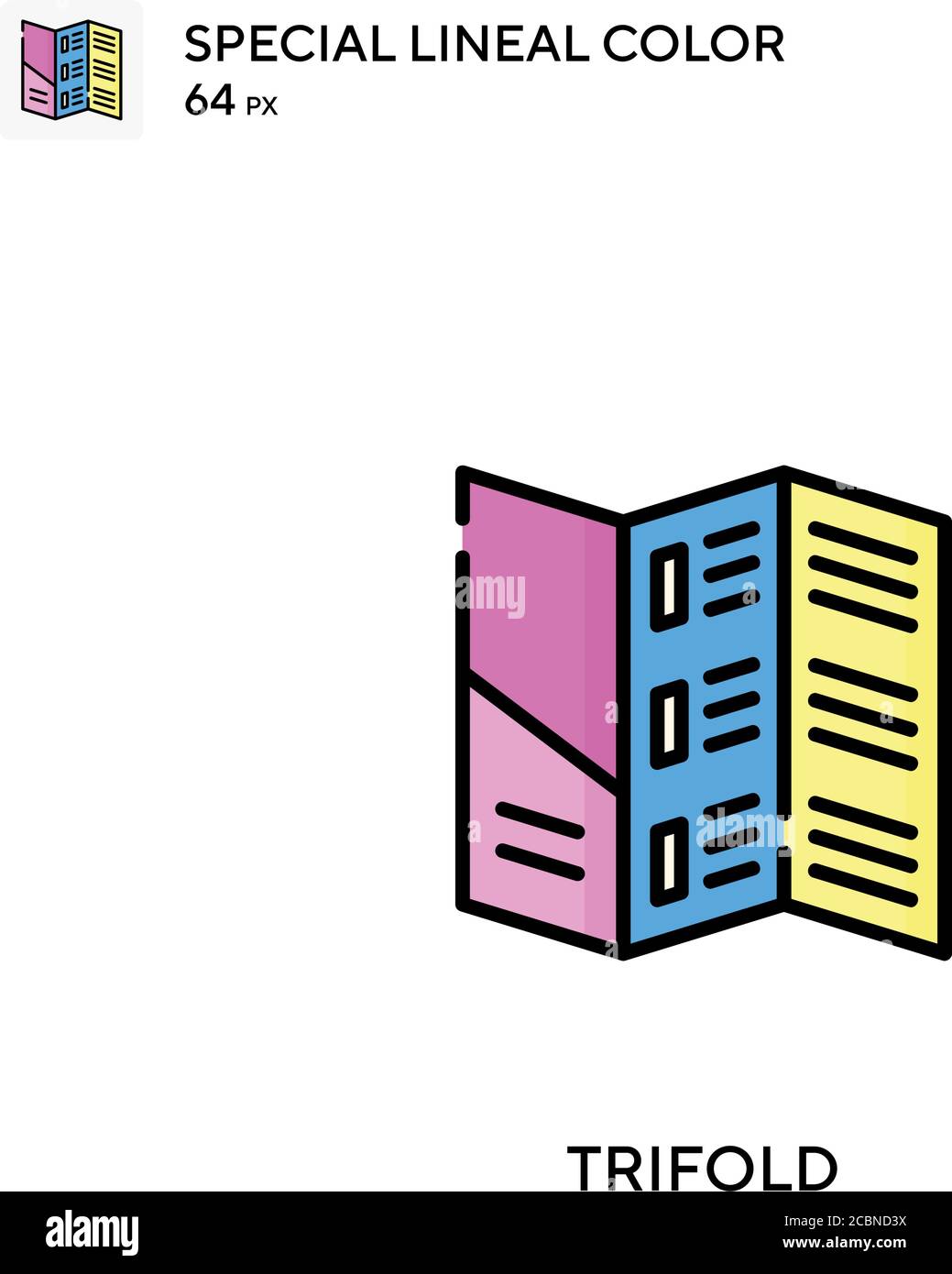 Trifold Special lineal color vector icon. Trifold icons for your ...