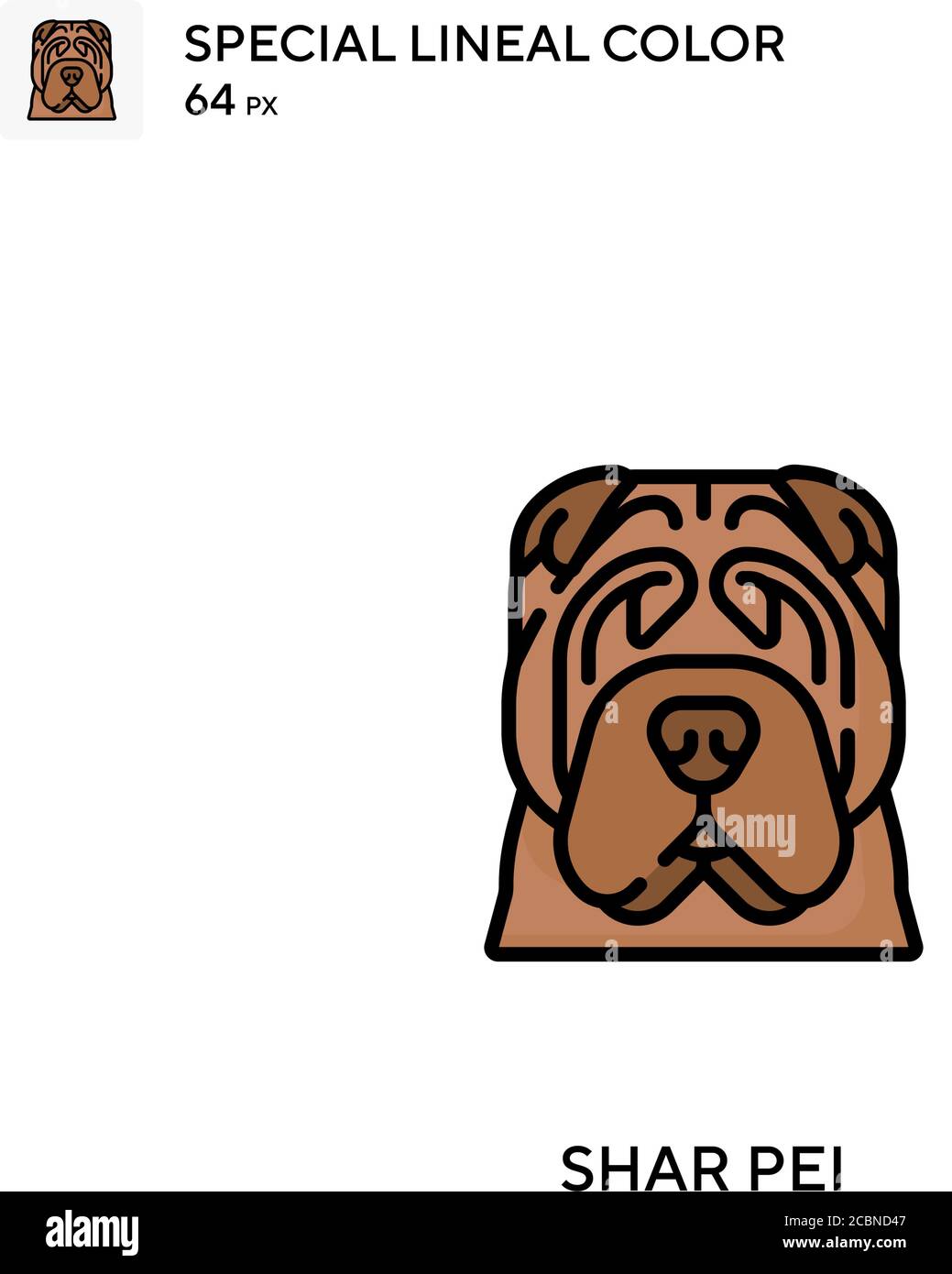 Shar pei Special lineal color vector icon. Shar pei icons for your ...