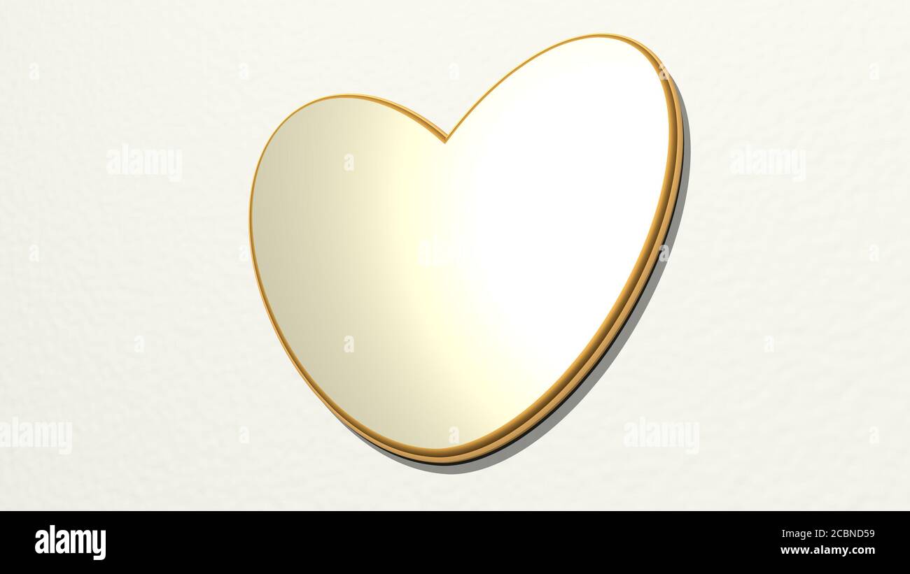 HEART 3D drawing icon, 3D illustration for background and love Stock ...