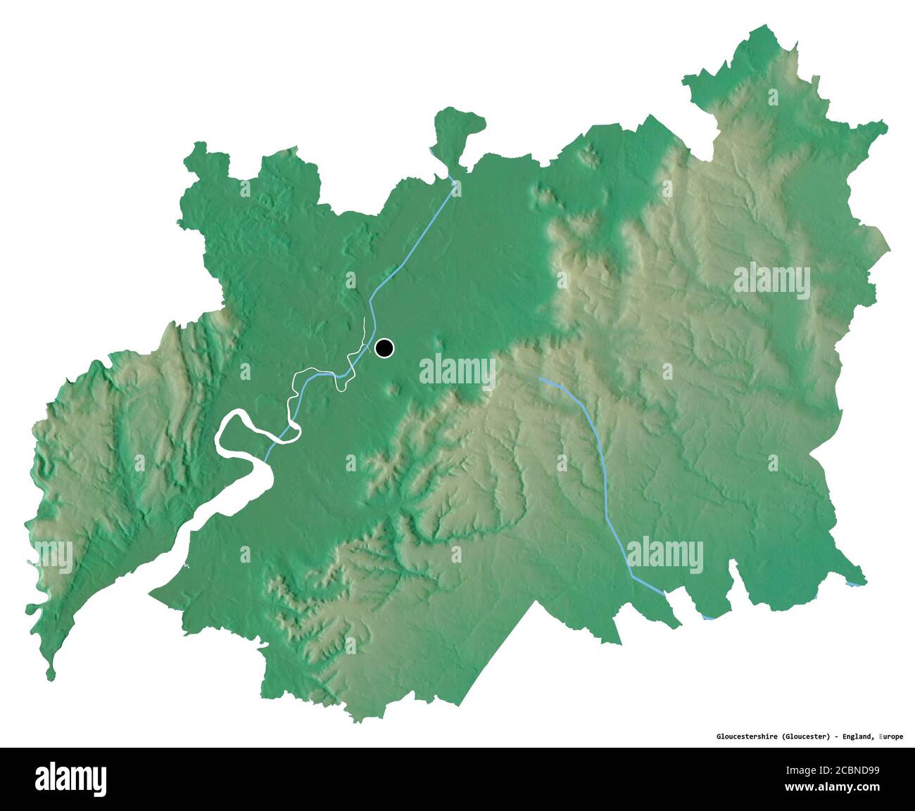 Shape of Gloucestershire, administrative county of England, with its ...
