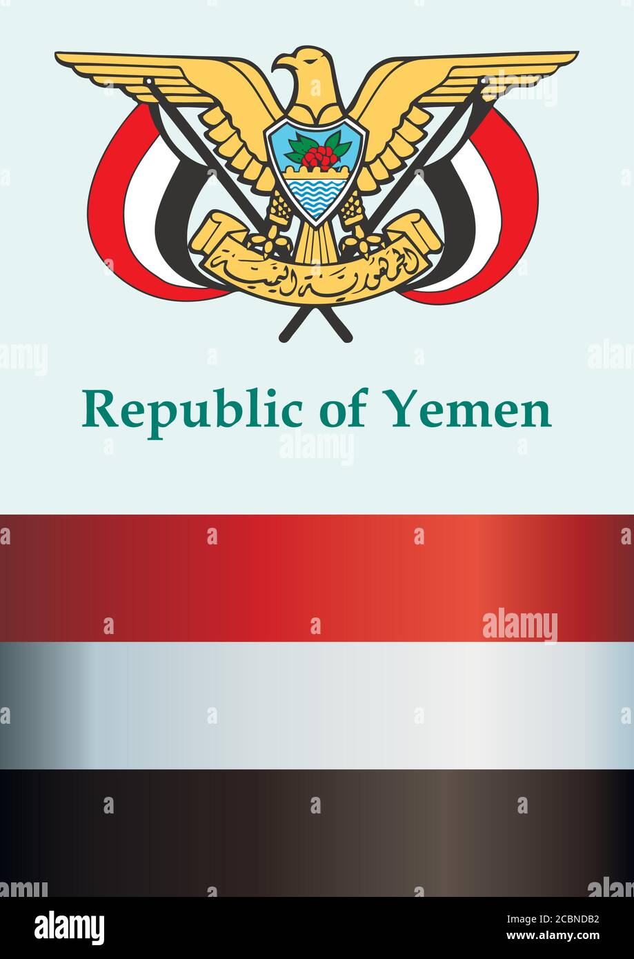 Flag of Yemen, Republic of Yemen. Template for award design, an ...