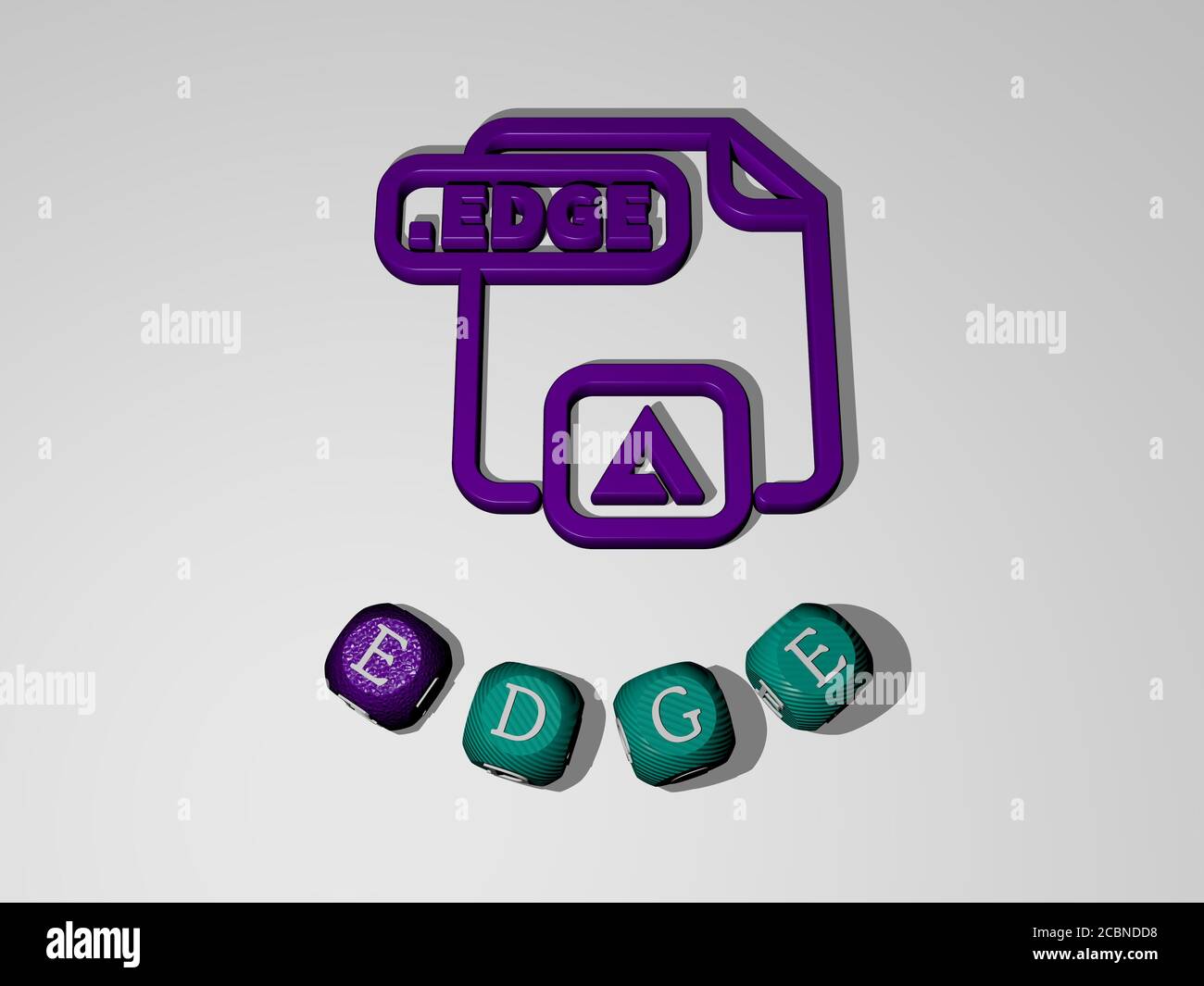 edge text around the 3D icon, 3D illustration for background and blue ...