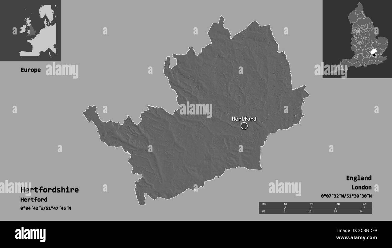 Hertfordshire Map High Resolution Stock Photography and Images - Alamy